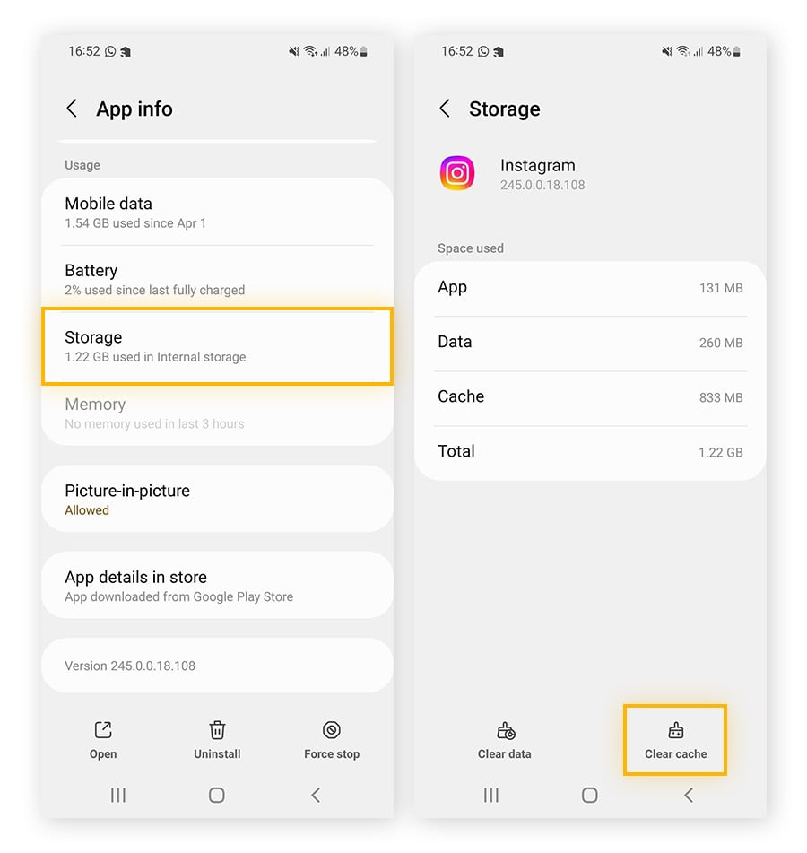 Cache legen op Android-telefoons